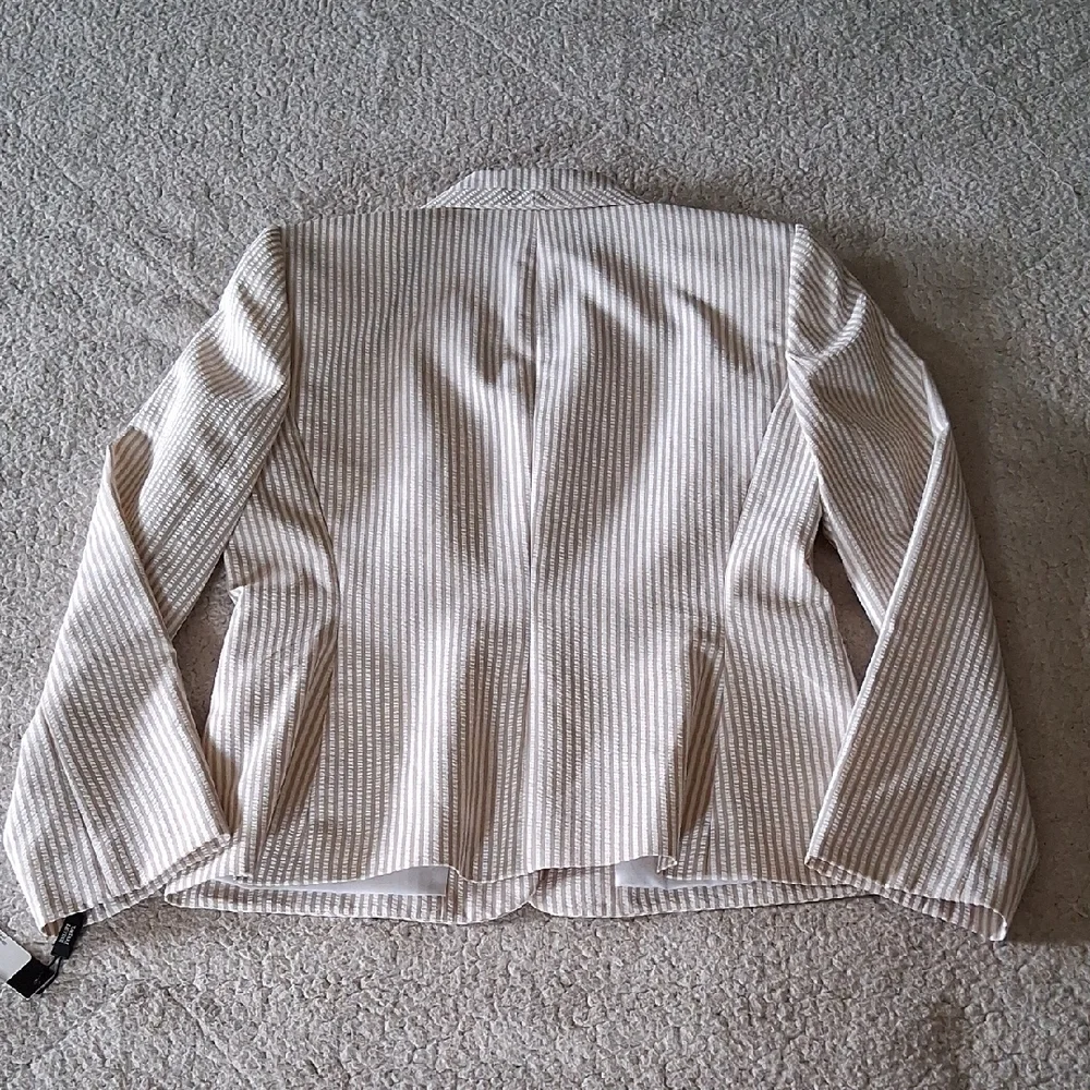 Tahari | Jackets & Coats | New Tahari Beige Striped Blazer | Poshmark